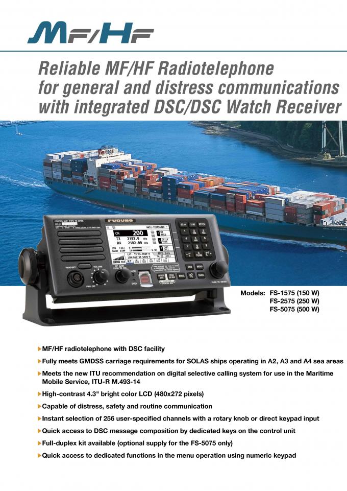 FURUNO FS-1575 Reliable MF/HF Radiotelephone for general and distress ...