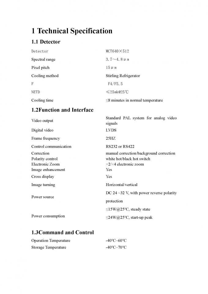 Cooled Lynred Detector Thermal Imaging Camera System